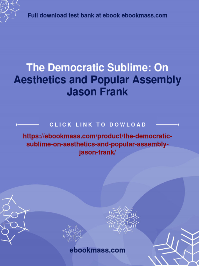 Instant Download The Democratic Sublime: On Aesthetics and Popular ...