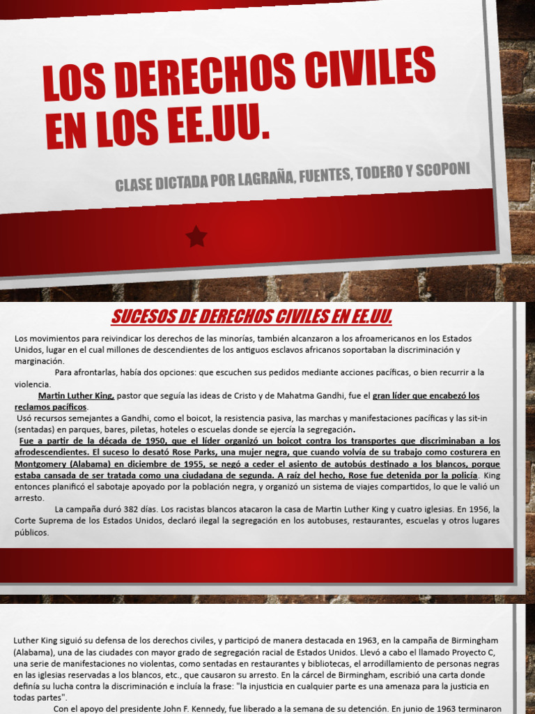 Derechos Civiles en Estados Unidos | PDF | Martin Luther King hijo. | Ley de derechos civiles de ...