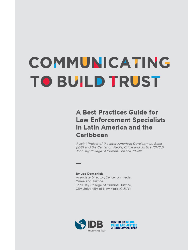 Communicating To Build Trust A Best Practices Guide For Law Enforcement ...