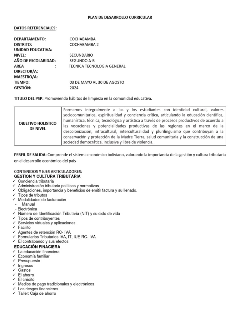 PDC 2 Secundaria 2024 | PDF | Economias