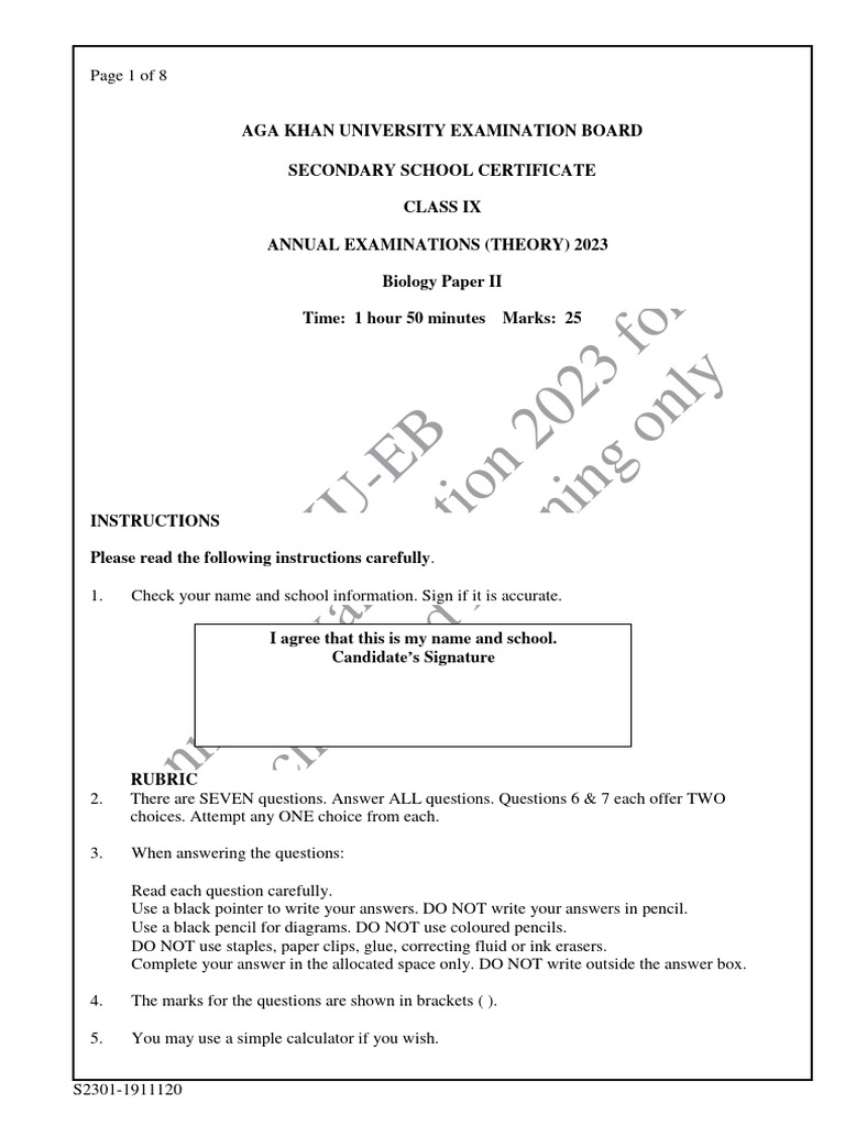 Class IX Biology Exam Guide | PDF | Blood Vessel | Biology