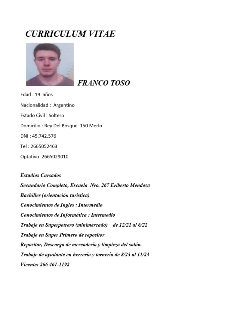 Franco Curriculum | PDF