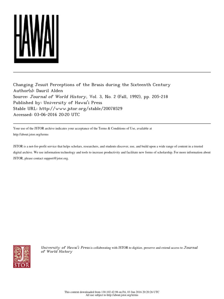 University of Hawai'i Press Journal of World History | PDF | Brazil ...