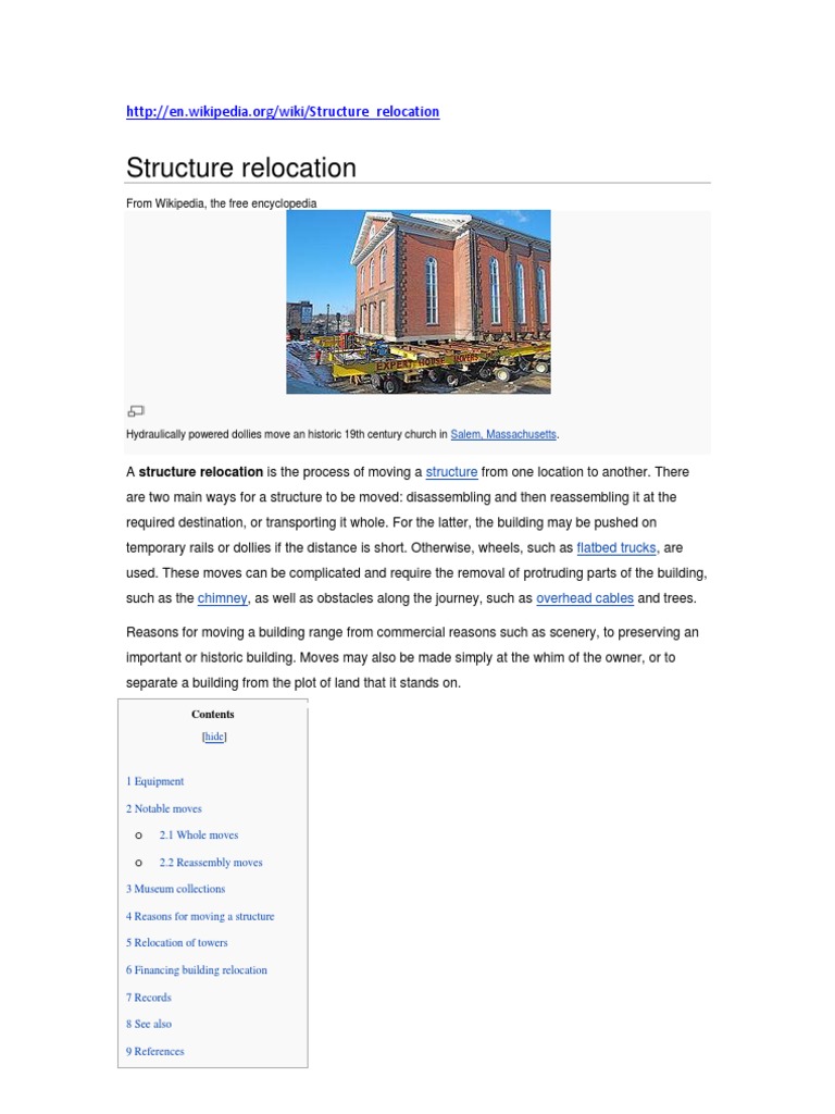 Structure Relocation | PDF | Buildings And Structures | Civil Engineering