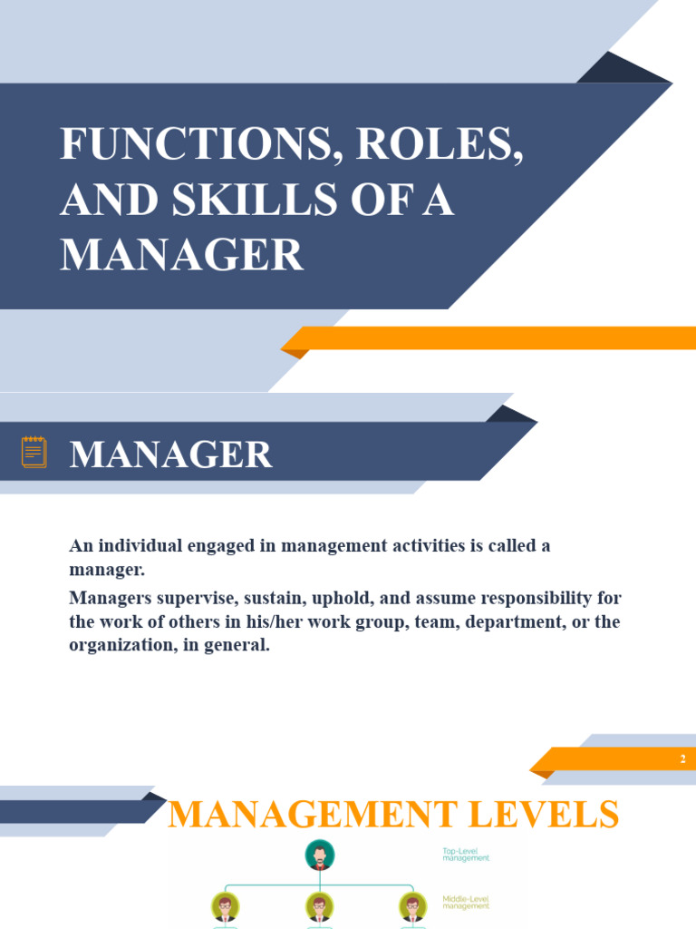 Manager Roles, Skills, and Levels Explained | PDF | Business | Social ...