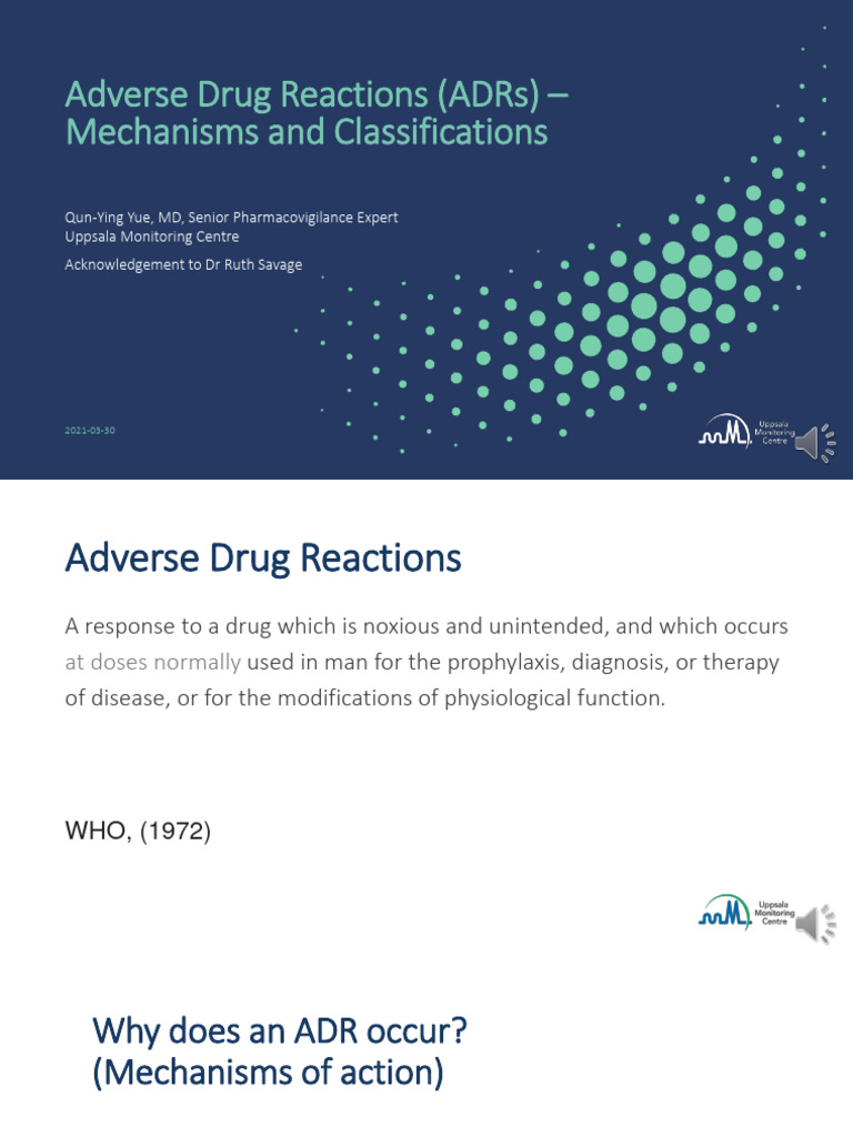 Mechanisms and Classification of ADRs | PDF | Clinical Medicine | Therapy