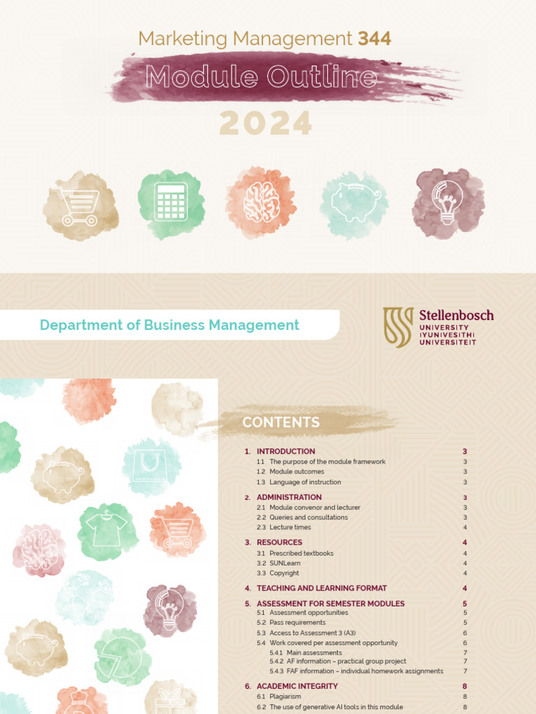 Marketing Management 344 - Course Outline - 2024 | PDF | Plagiarism ...