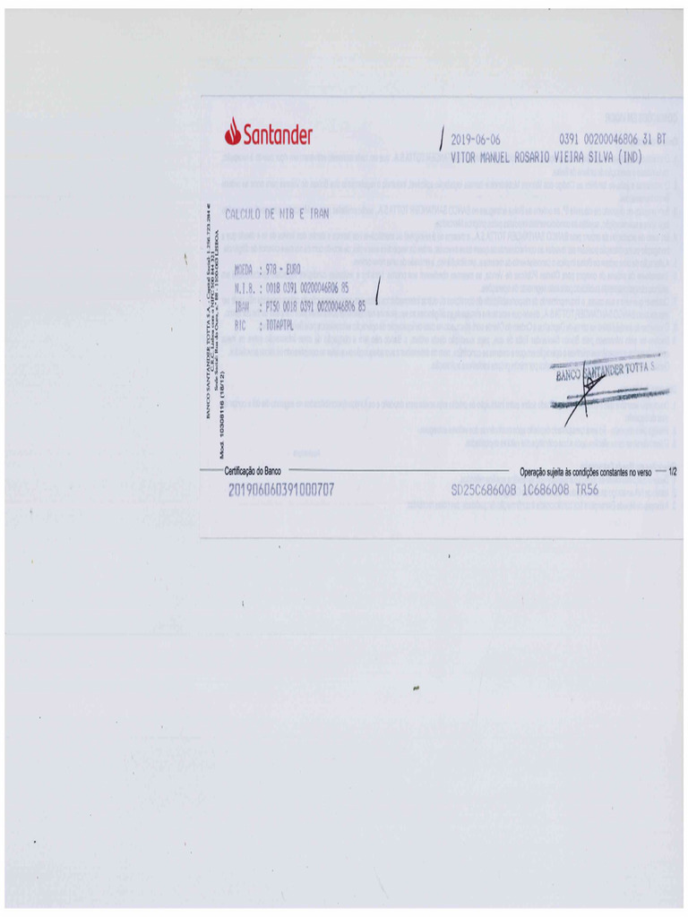 Nº Conta Santander Vitor | PDF