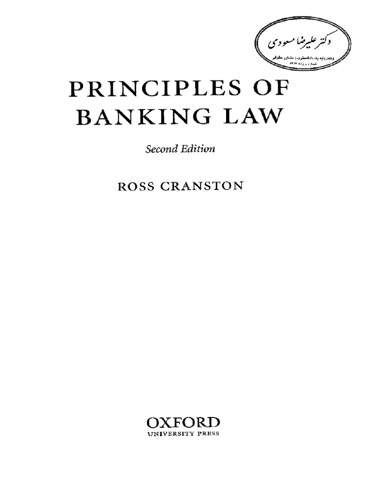 Principles of Banking Law | PDF