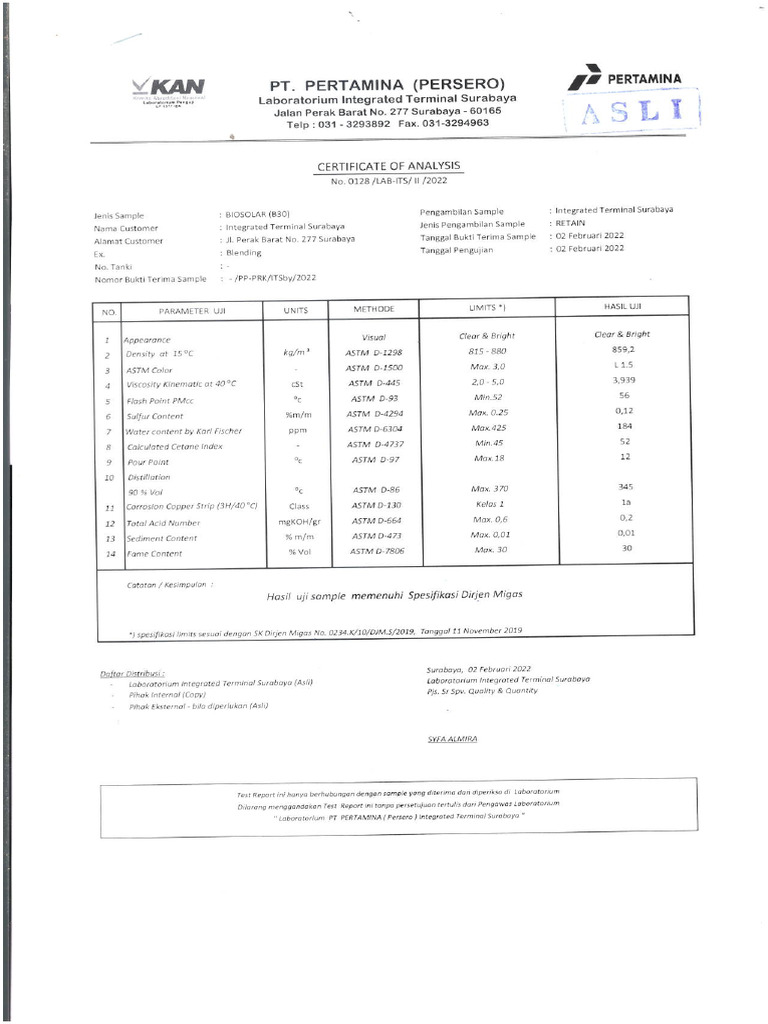 COA BIO SOLAR Retaine (0000003C) | PDF