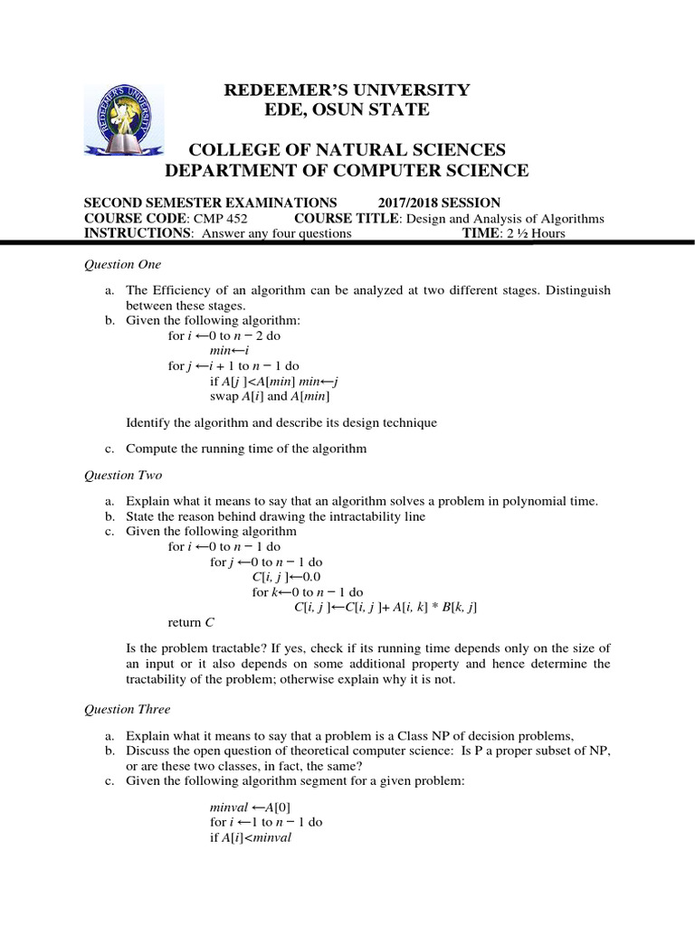 CMP 452 question 2018 | PDF | Computer Science | Computing CMP 452 question 2018 | PDF | Computer Science | Computing