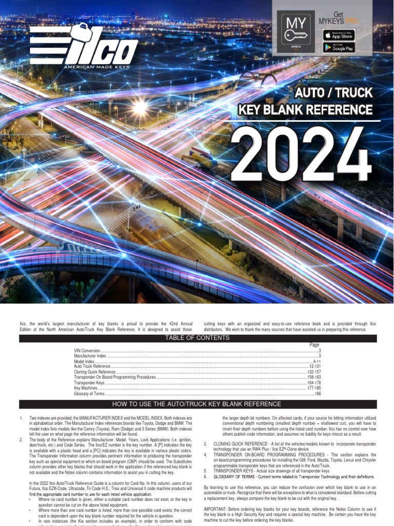 2024 Auto/Truck Key Blank Guide | PDF | Central America | Nissan