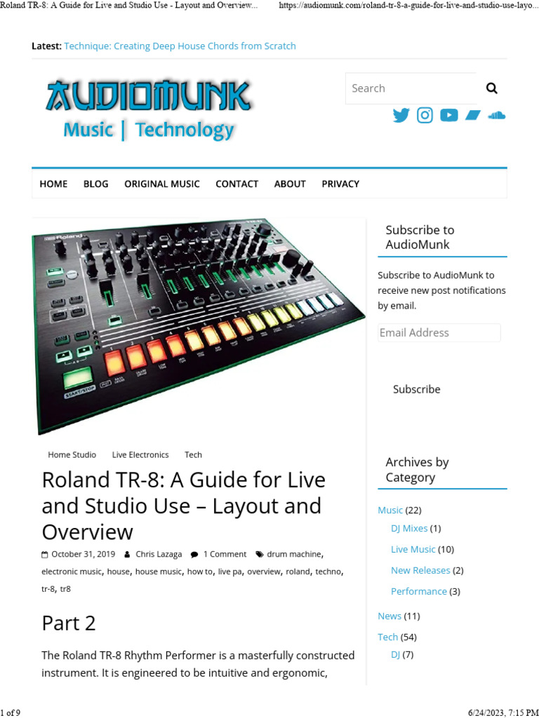 02 - Roland TR-8 A Guide For Live and Studio Use - Layout and Overview ...