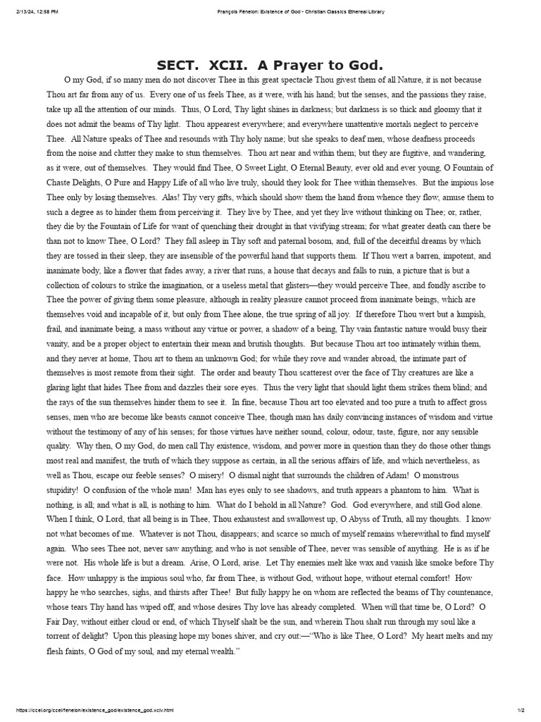SECT. XCII. A Prayer To God | PDF | Thou