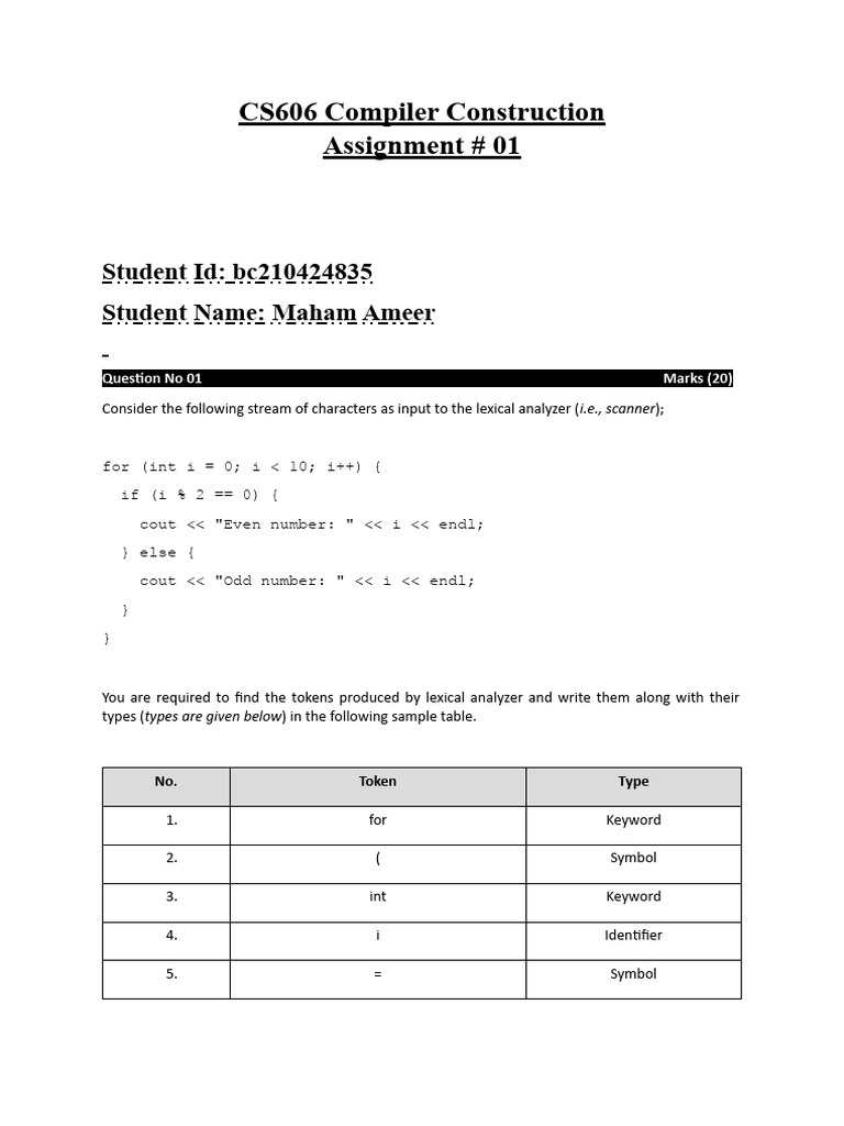 bc210424835 cs606 Assignment 1 Solution | PDF | Computer Programming ...