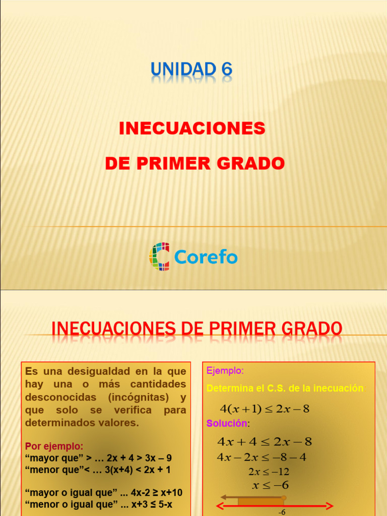 Inecuaciones de Primer Grado | PDF