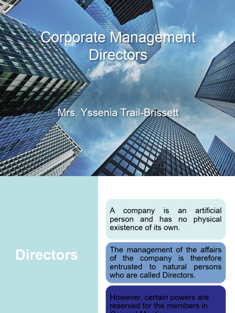 Corporate Management Part One | PDF | Board Of Directors | Reasonable ...
