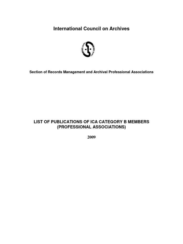 Publications of Archival Associations | PDF | Heritage Organizations ...