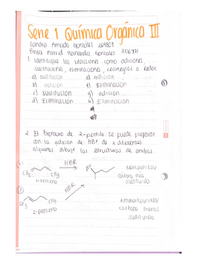 Serie 1 Quimica Organica 3 | PDF