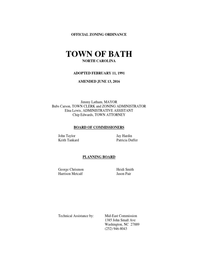 Bath Zoning Ordinance | PDF | Land Lot | Mobile Home