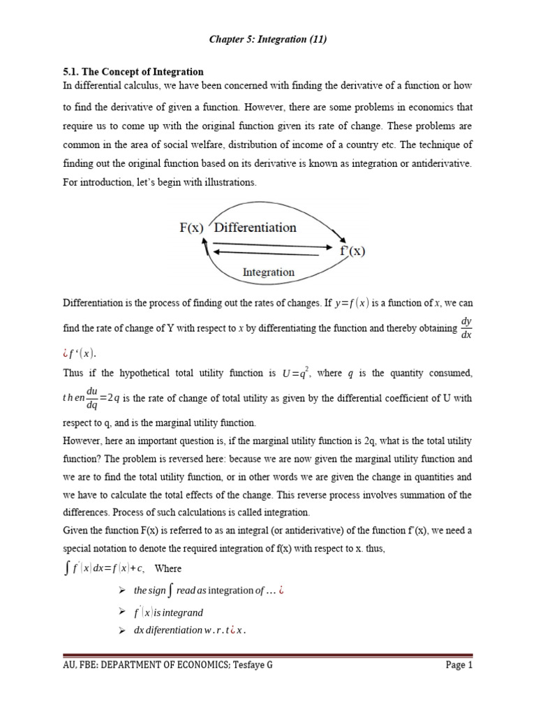 Chapter 5 Integration | PDF | Integral | Derivative