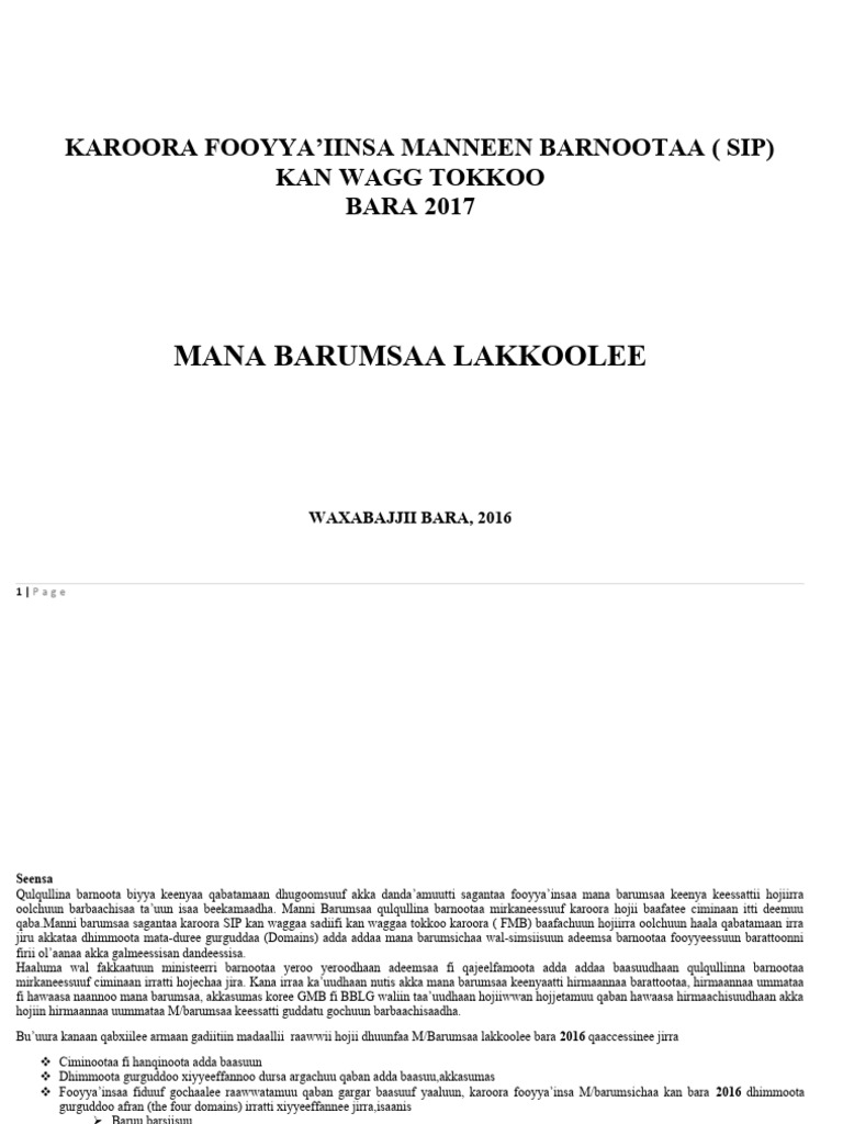 Sip Waggaa Kan Bara | PDF