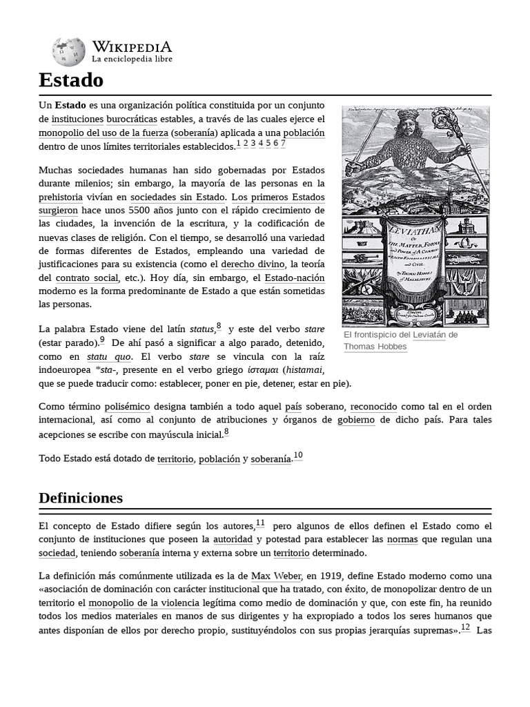 Definición y características del Estado | PDF | Estado (política ...