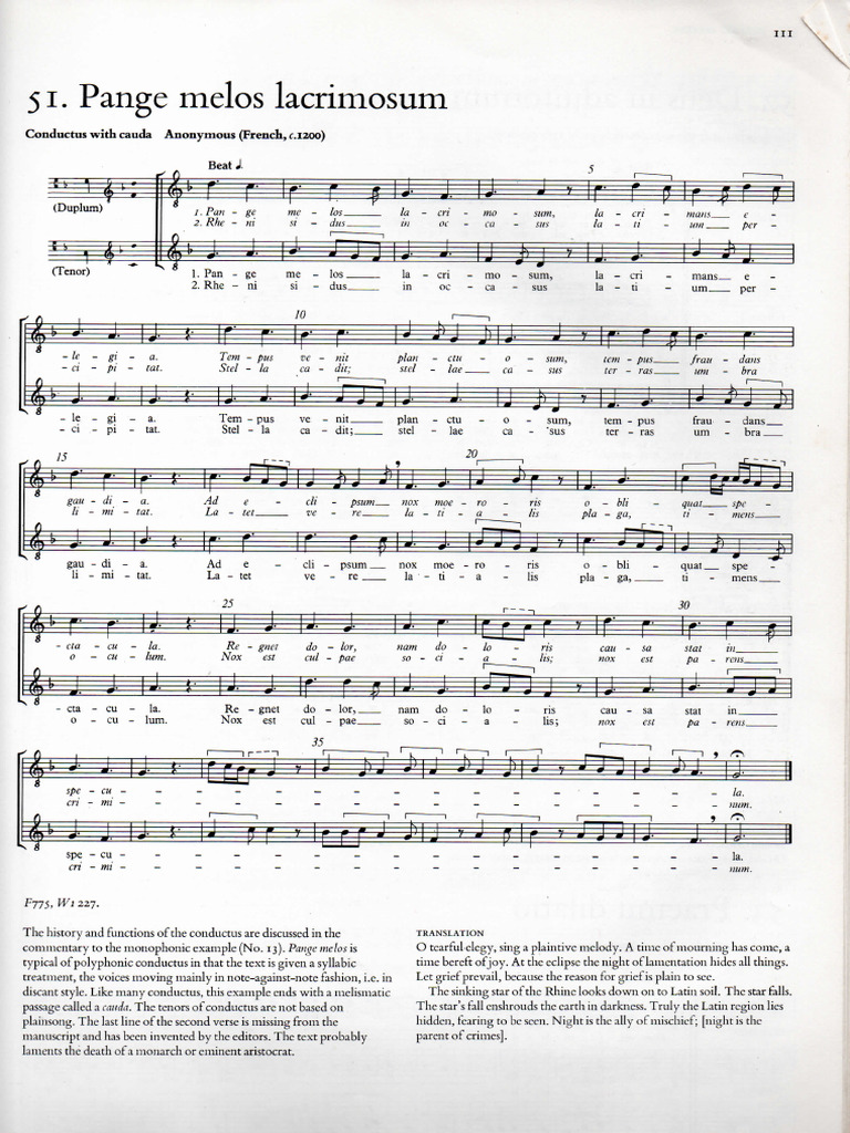 S XIII Conductus Pange Melos A2 1 | PDF