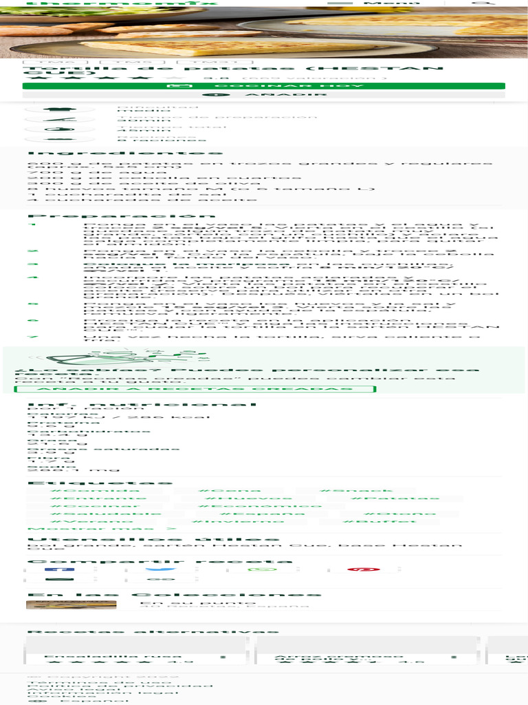 Tortilla de Patatas (HESTAN CUE) - Cookidoo® - La Plataforma de Recetas Oficial de Thermomix ...