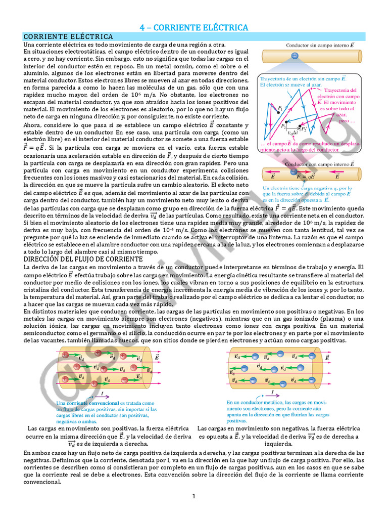 4 - Corriente Eléctrica | PDF | Resistividad Eléctrica y Conductividad ...
