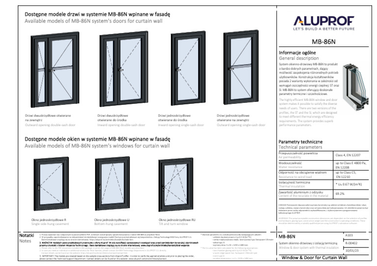 Aluprof MB 86N E Alu Curtain Wall Window and Door en | PDF