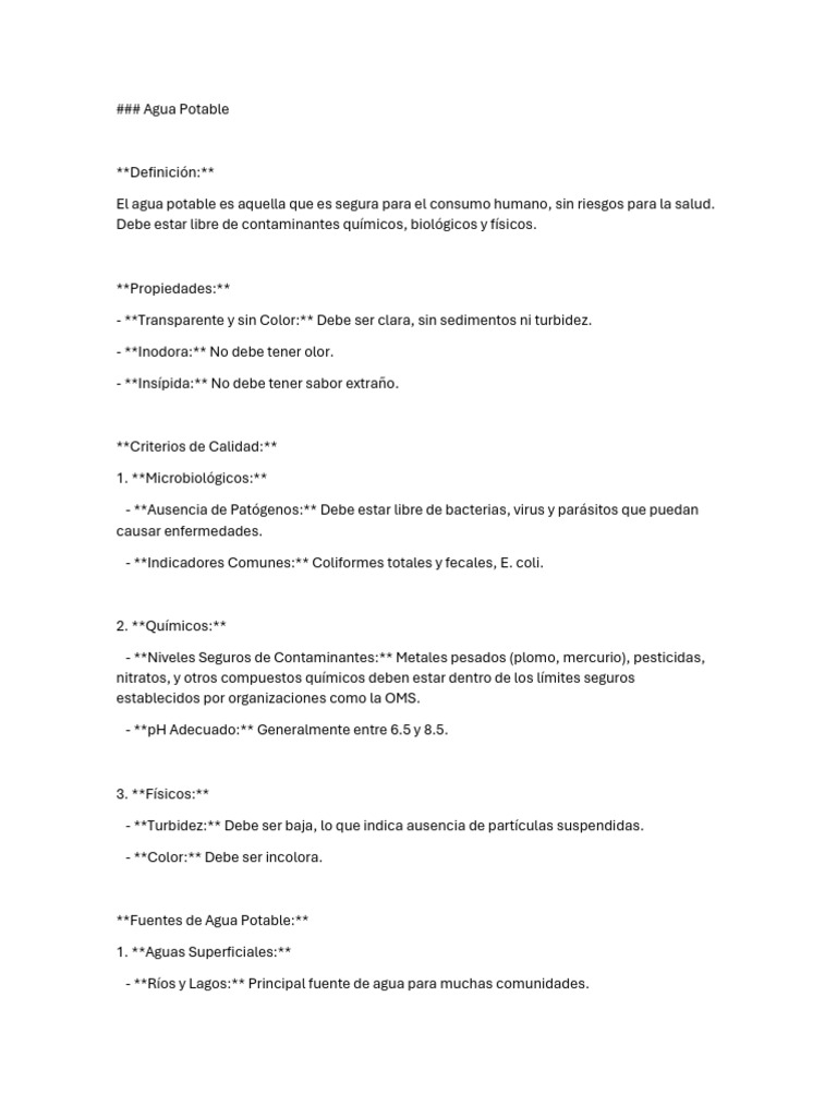 Agua Potable | PDF | Agua | Agua potable