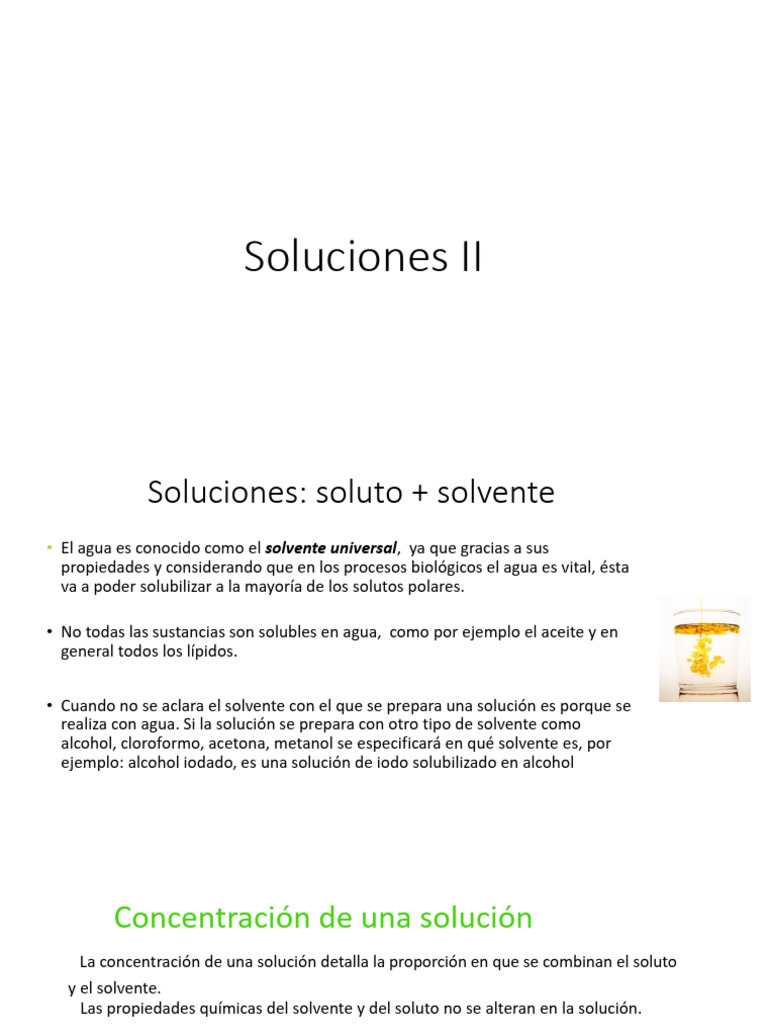 2022 Soluciones II Plataf | PDF | Concentración | Solubilidad