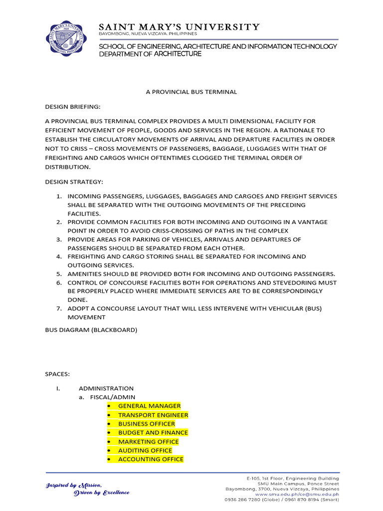 DESIGN-6-PROVINCIAL-BUS-TERMINAL | PDF | Cargo | Baggage