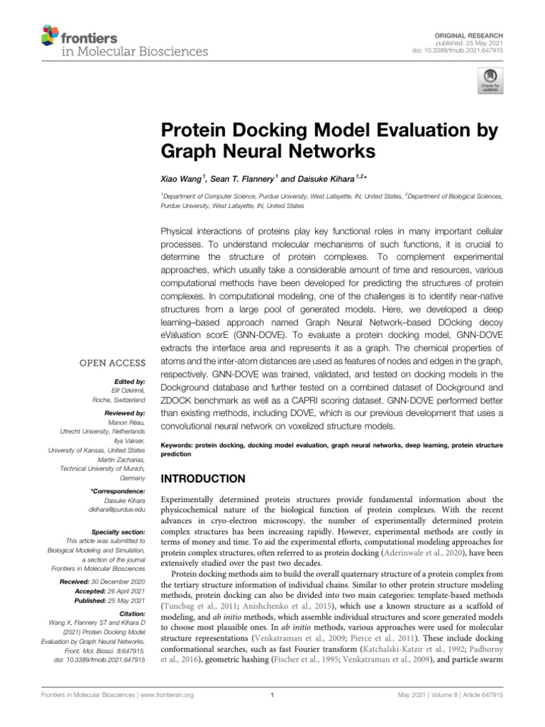 Protein Docking Model Evaluation by | PDF | Docking (Molecular) | Cross ...