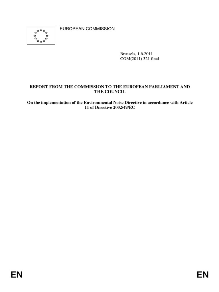 Environmental Noise Directive in Accordance With Article 11 of ...