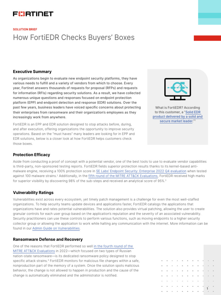 SB How Fortiedr Checks Buyers Boxes | PDF | Computer Security | Security