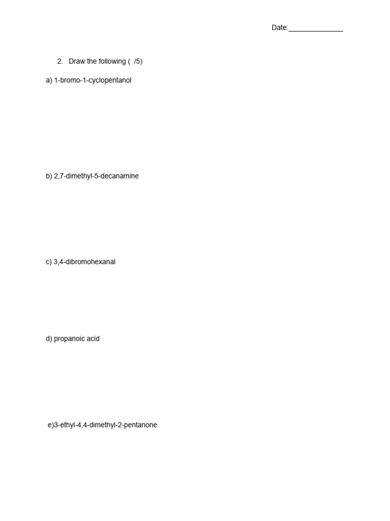 Organic Chemistry Structures Quiz | PDF