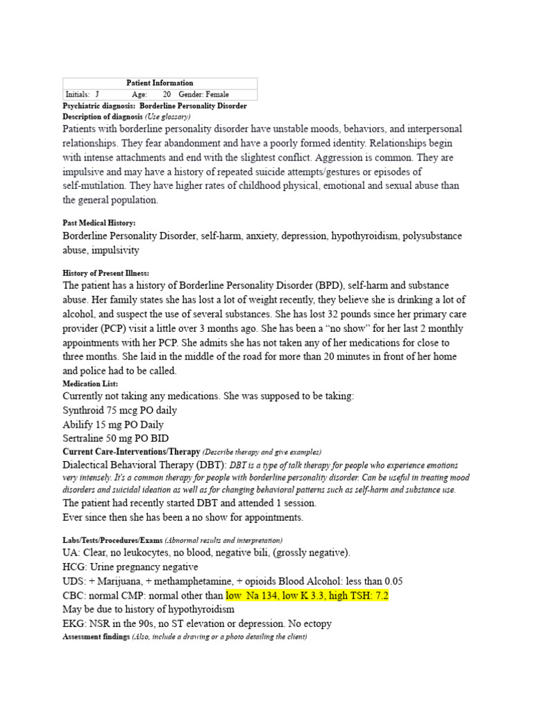 IPE Project Concept Map | PDF | Borderline Personality Disorder | Dialectical Behavior Therapy