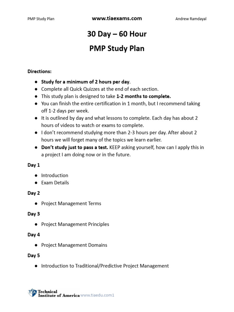 30 Day Study Plan | PDF | Agile Software Development | Project Management