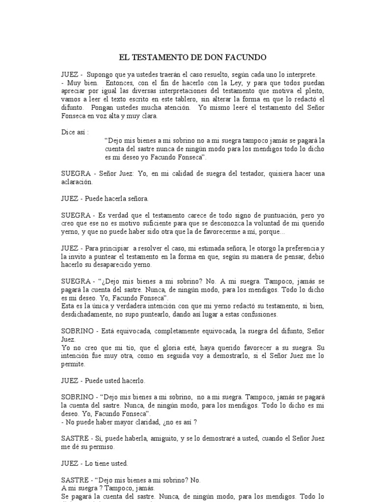 El Test Amen To de Don Facundo | PDF | Voluntad y testamento | Herencia