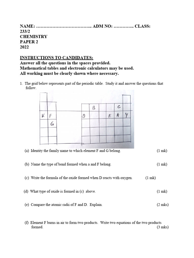 Martian Periodic Table Solutions | PDF | Sodium | Ethanol