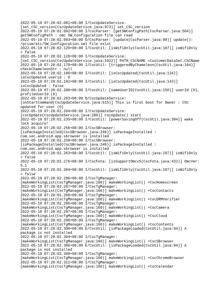 Csc Update Log Pdf Computing Software