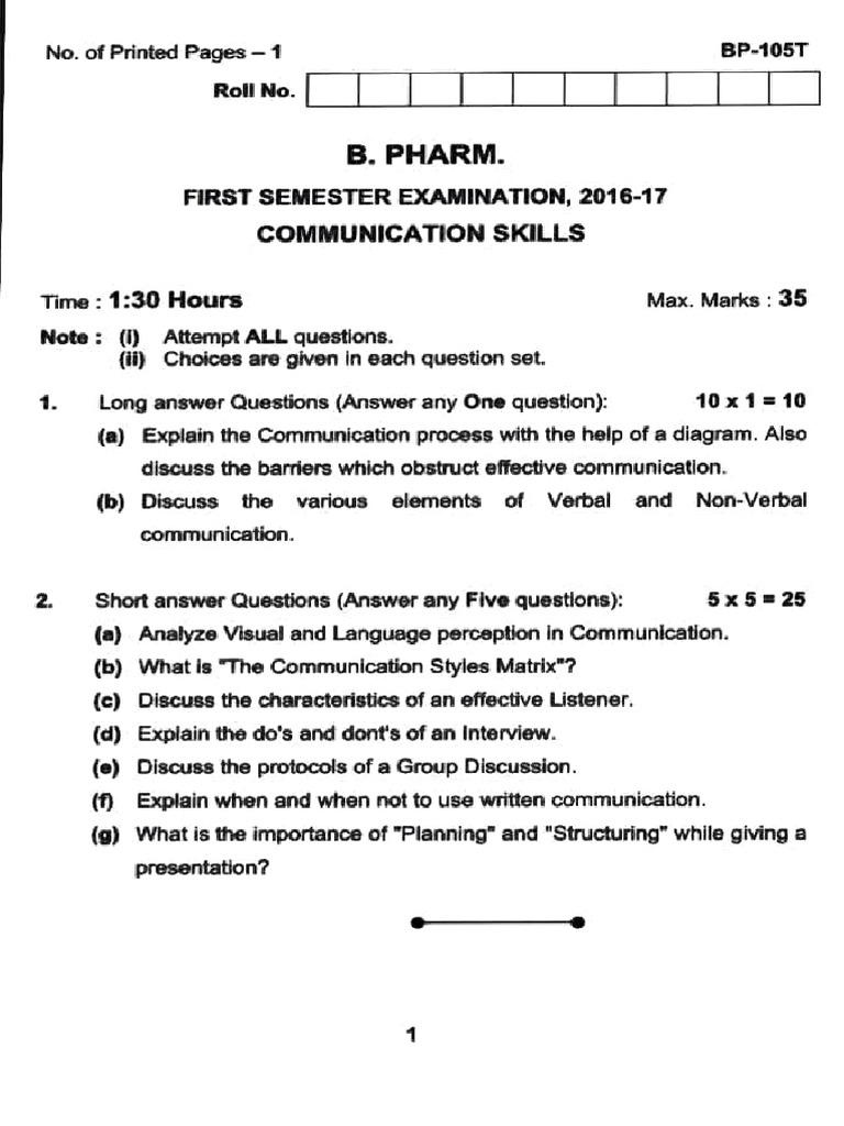 Communication Skill PYQ | PDF | Career & Growth