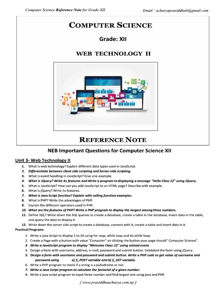 NEB Computer Science Class-12 Chapter 3 | PDF