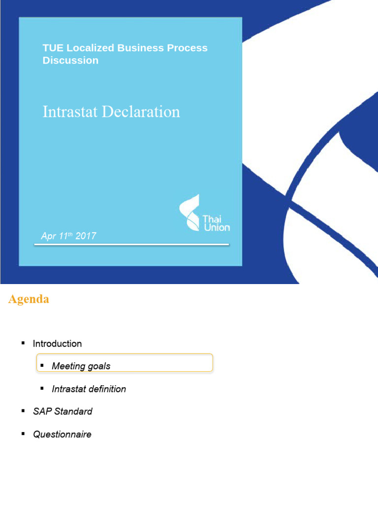 Intrastat Declaration Overview and SAP Guide | PDF | Invoice | Economies