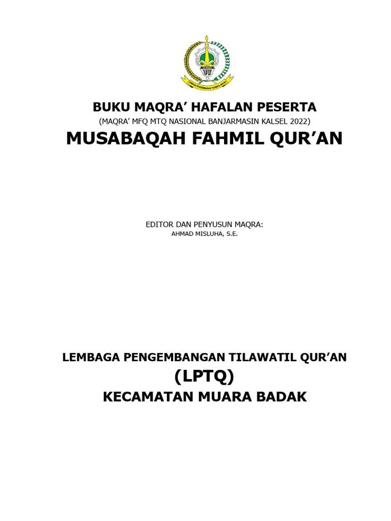 Buku Maqra MFQ Kalsel | PDF