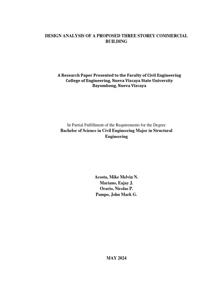 Design Analysis of A Propsed Three Storey Building | PDF | Coffeehouse ...