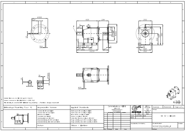 Dimension Drawing SK 52-IEC180 | PDF