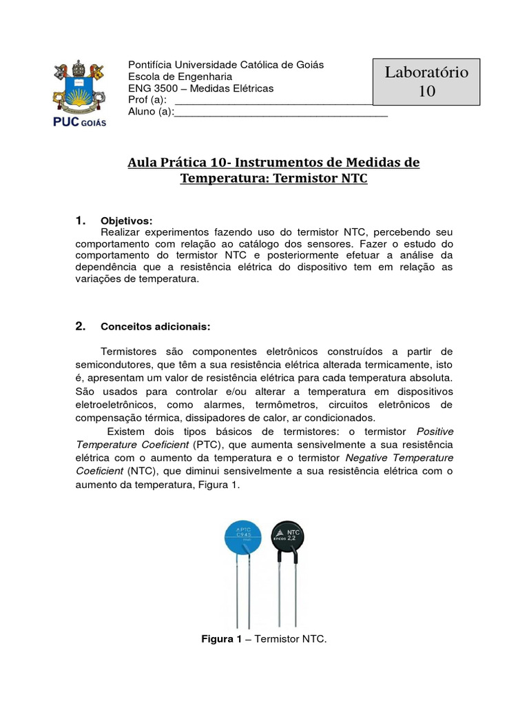 Medidas de Temperatura com Termistor NTC | PDF | Temperatura ...